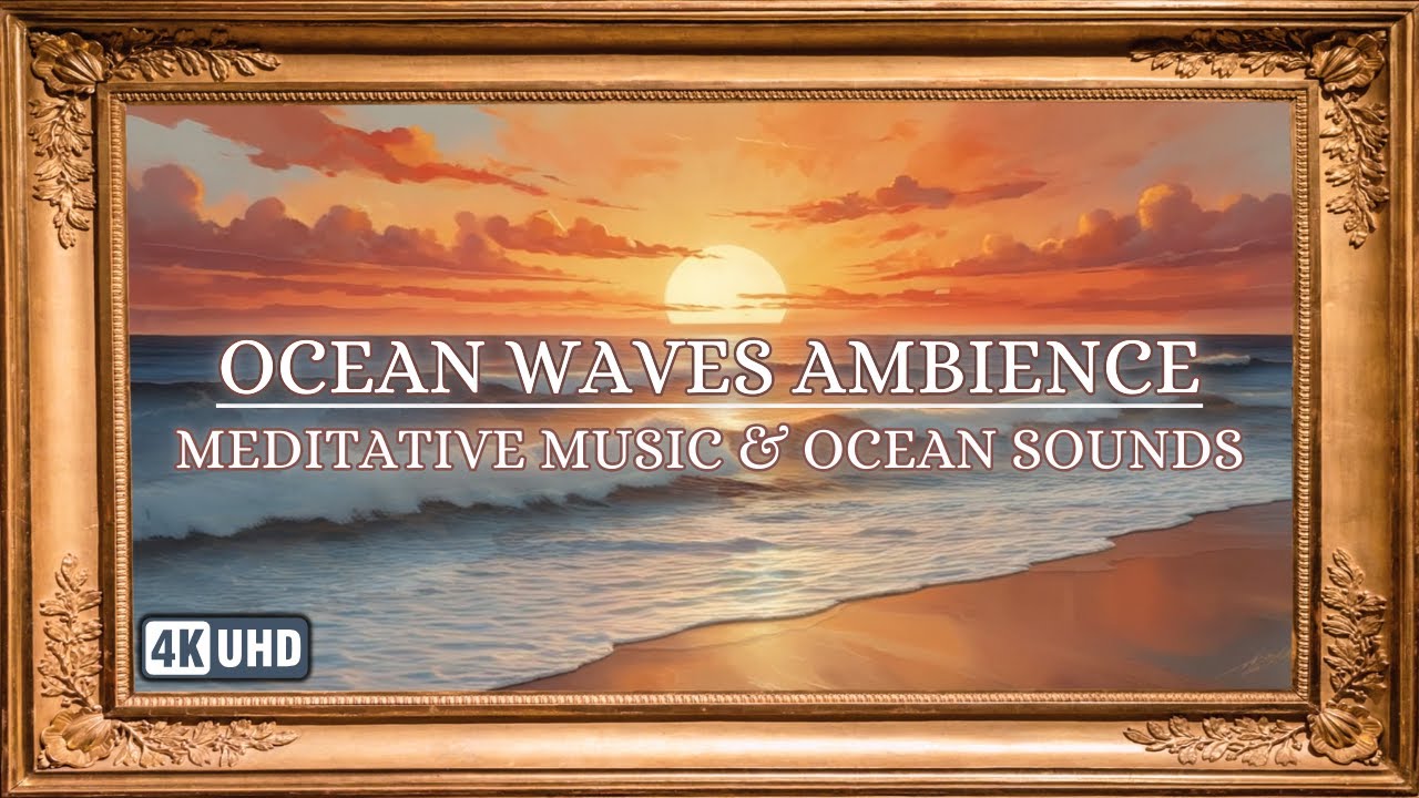 Golden Sunset & Ocean Waves Screensaver | Frame TV Art 4K | Relaxing ...