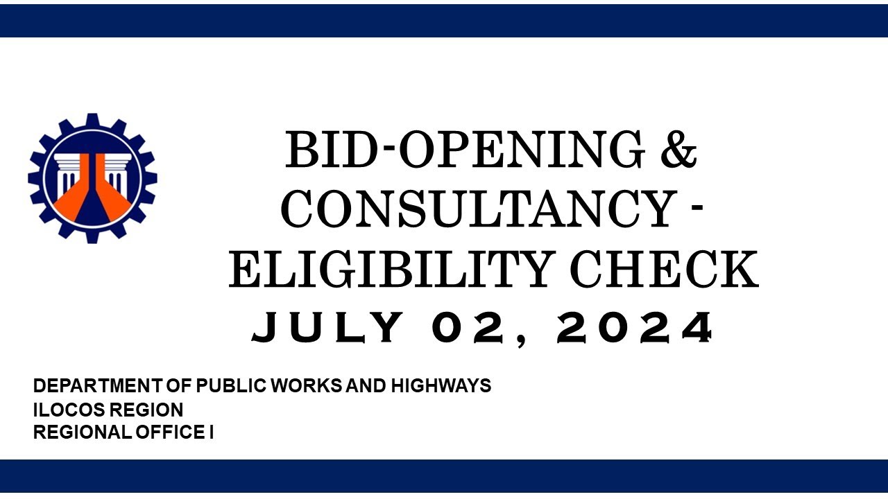 Procurement Livestream for DPWH ROI on July 02, 2024 (Bid Opening ...