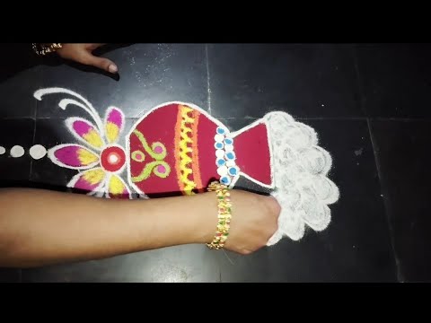 Janmashtami Rangoli||Janmashtami Ki Rangoli Kaise Banaye||Dahi Handi ...
