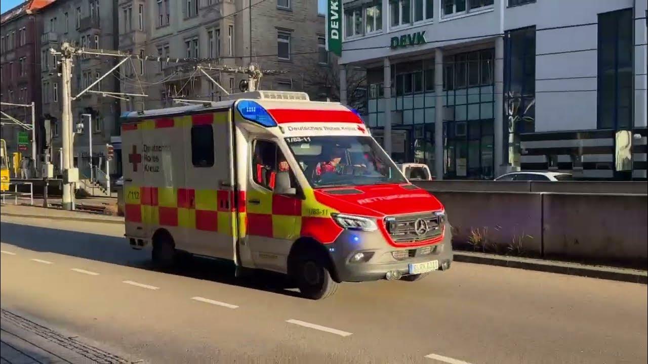 [selten!] KTW und RTW des DRK Stuttgart auf Einsatzfahrt - YouTube
