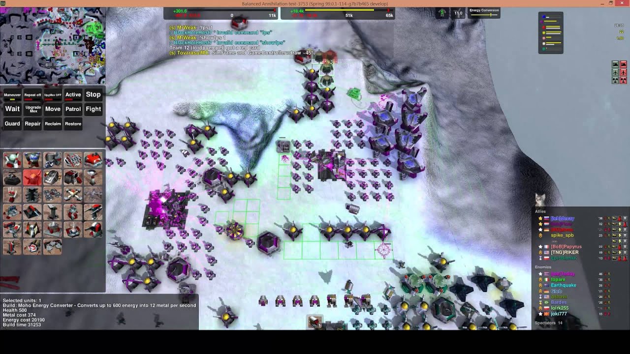 Balanced Annihilation - Big Game - SpringRTS v100 test - YouTube