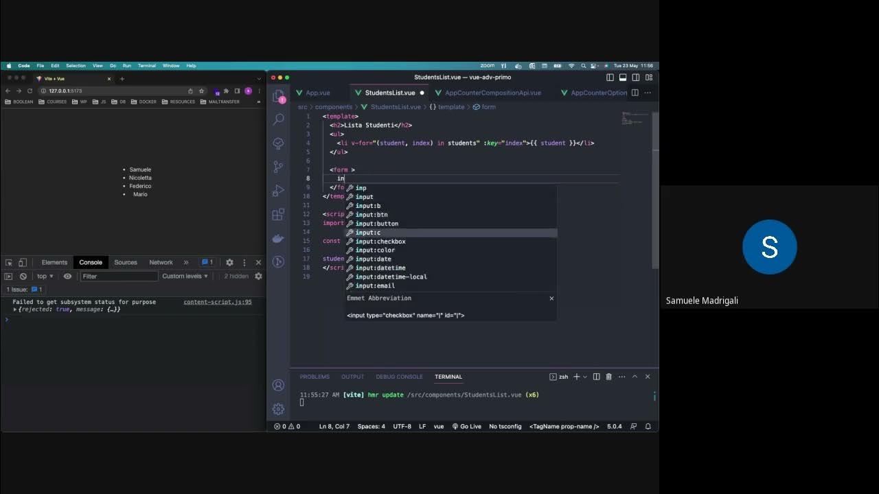 1° lezione corso Vue.js Advanced - 2° parte - 23/05/2023 - YouTube
