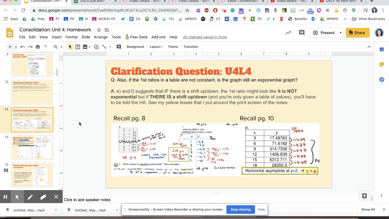 U4L4: Clarification Question: 1st ratio when given table of values ...