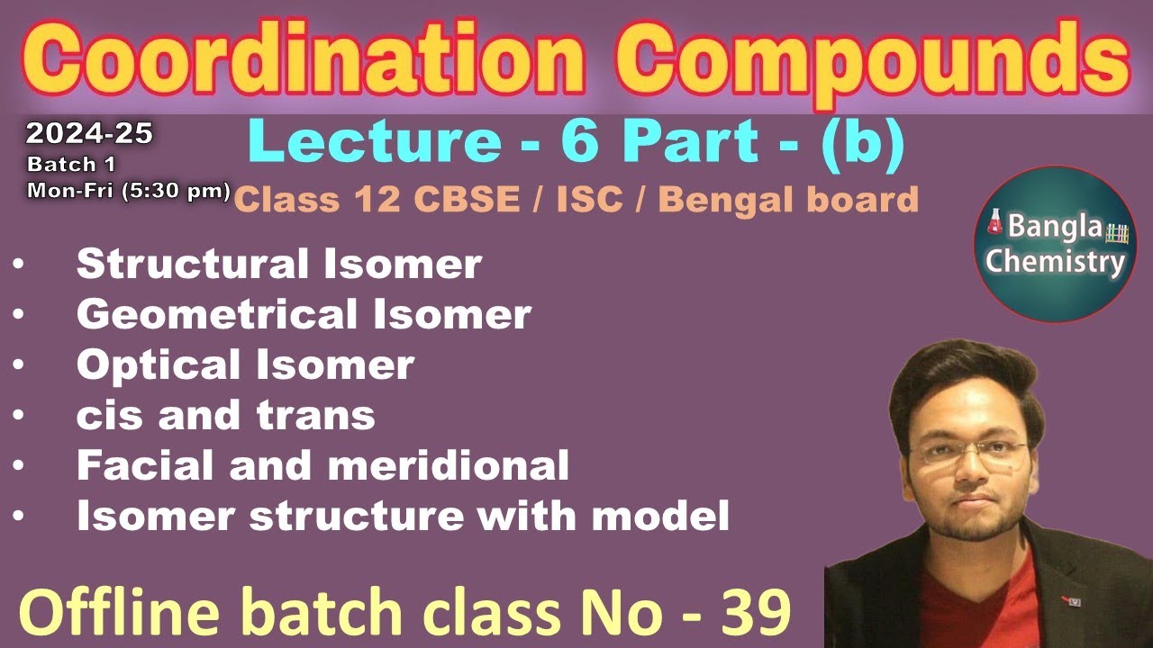 Coordination compounds-Class 12- L6(b)-Batch1-Isomerism, Structural ...
