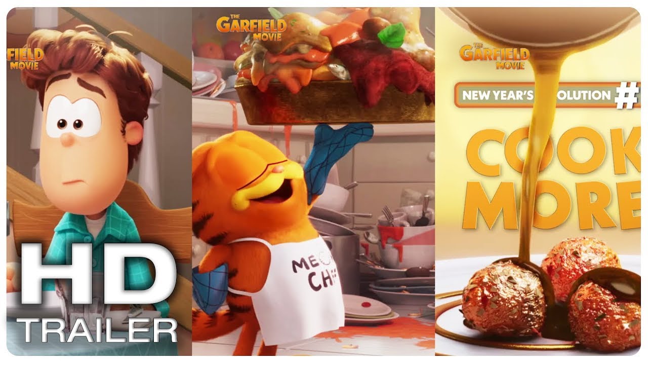 THE GARFIELD MOVIE Garfield Cooks Food Trailer - YouTube