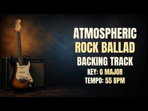 G Major Backing Track | Atmospheric Rock Ballad | 55 BPM