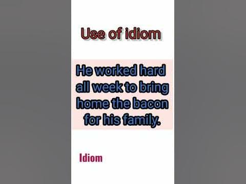 Bring 🏡 home the bacon idiom meaning #shorts #idioms - YouTube