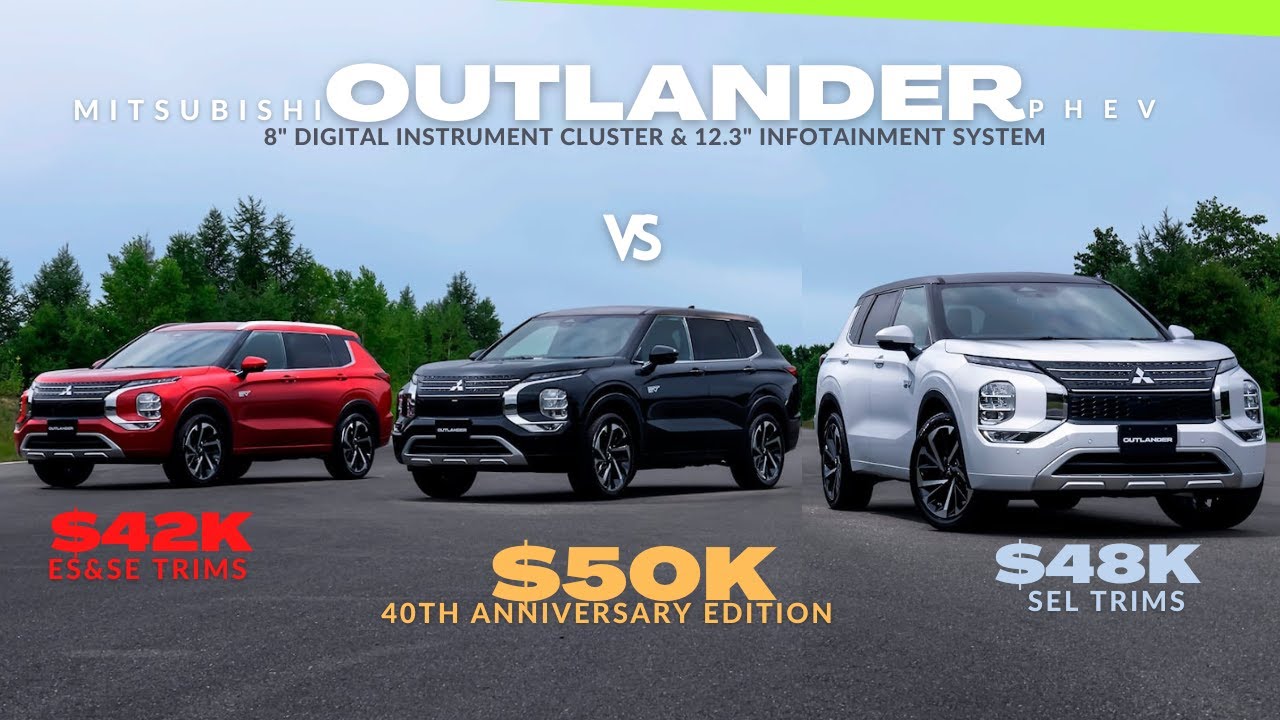 New PHEV 2023 Mitsubishi Outlander trims differences: ES vs SE vs SEL ...