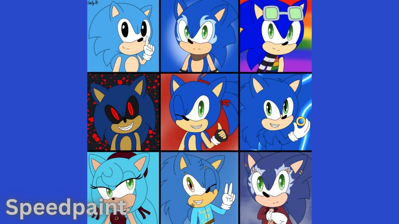 9 Sonic the Hedgehog Varients Speedpaint - YouTube