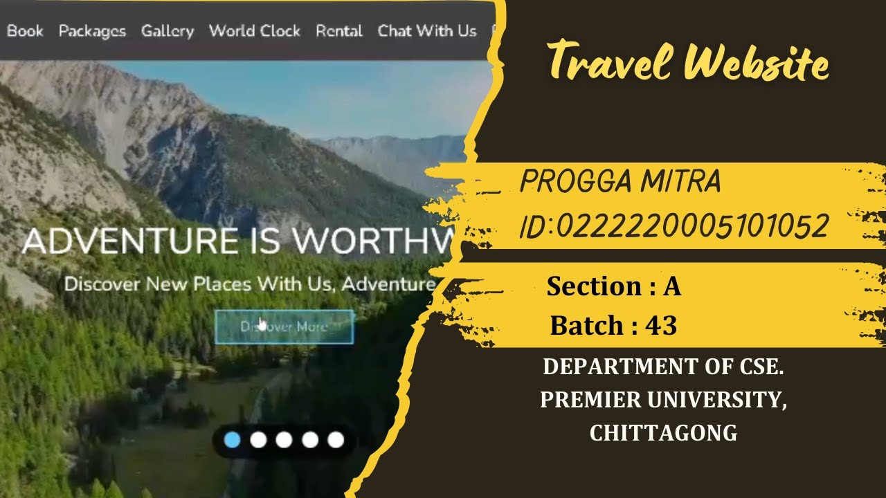 Travel Website || Internet Programming || Progga Mitra Id: 0222220005101052 - YouTube
