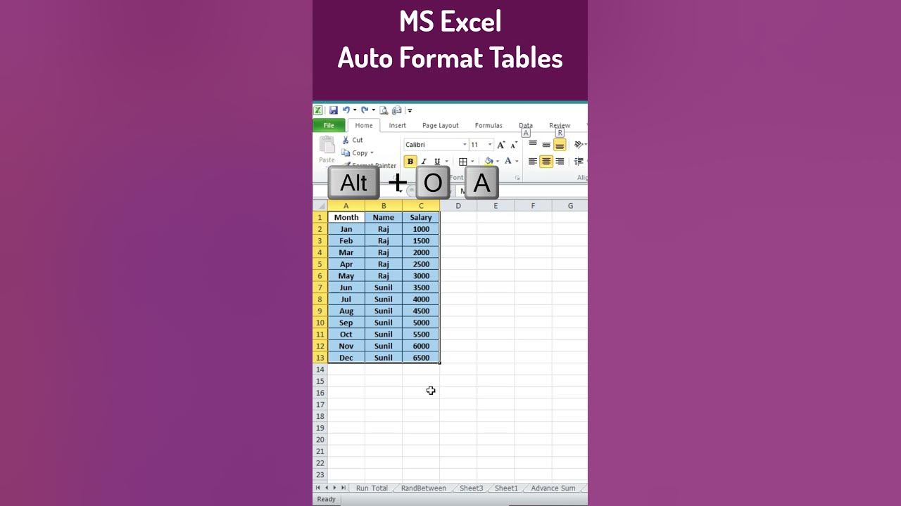 Ms Excel Auto Format Table Excel Exceltips Youtube 4911