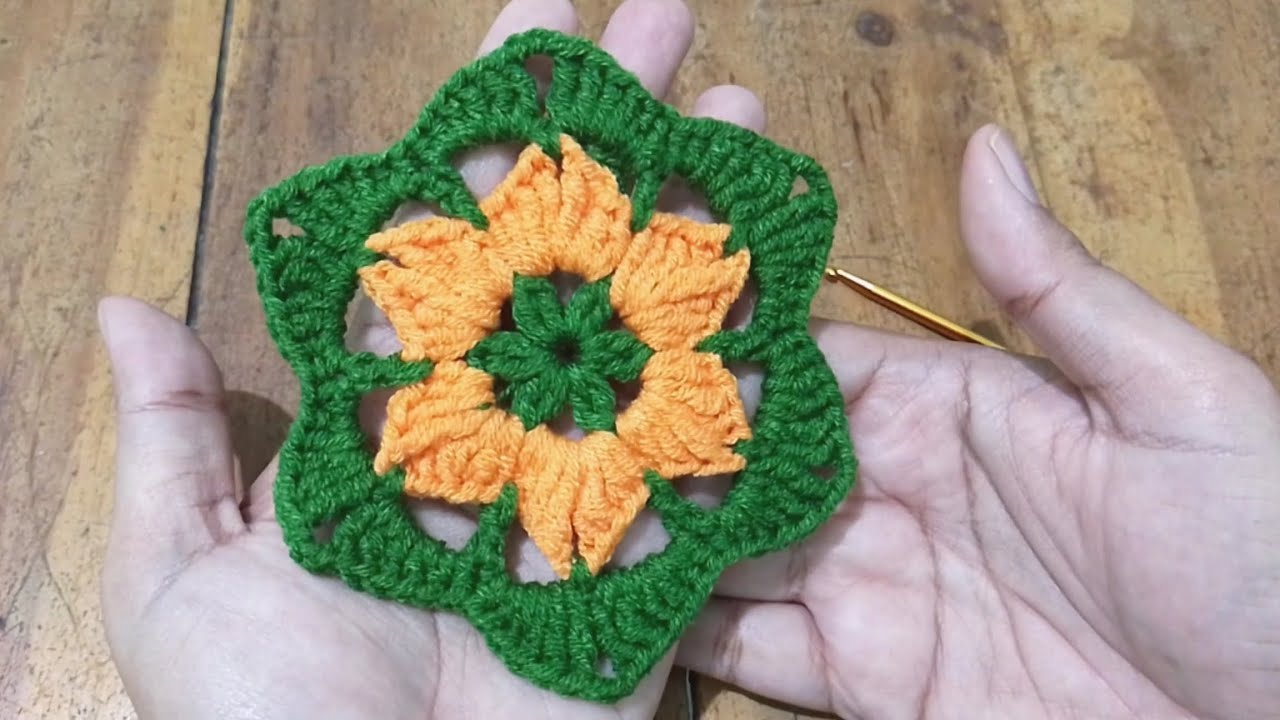 How to Crochet Flower - Cara Merajut Bunga Bagi Pemula #crochetflower # ...