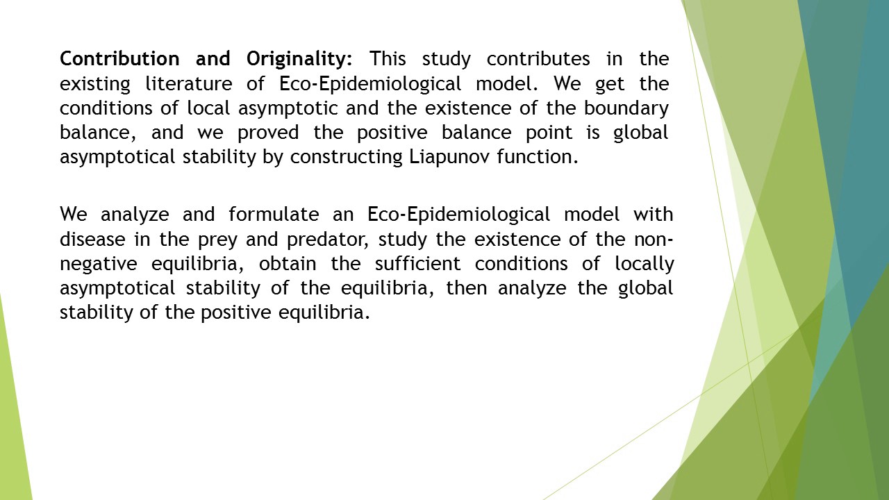 Analysis of an Eco Epidemiological Model with Disease in the Prey and ...