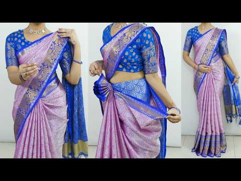 Heavy Silk Saree Draping Tutorial For Wedding Guests |  Slim Tall look With Perfect Pleats #saree