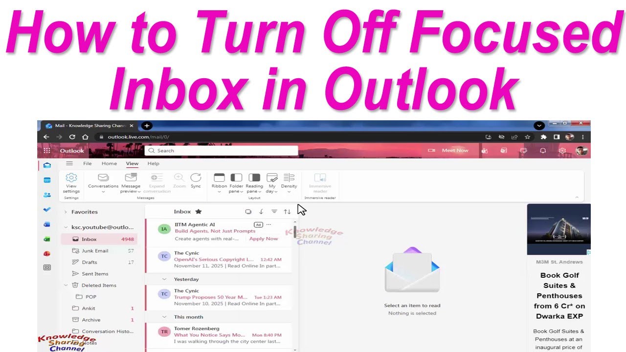 How to Turn Off Focused Inbox in Outlook - YouTube