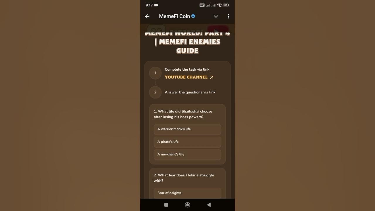 Memefi Video Code Today | ENEMIES OF THE MEMEFI WORLD: PART 4 | Memefi Video Code - YouTube