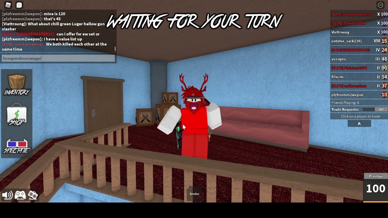 The MM2 phaser giveaway winner (read in game chat) - YouTube