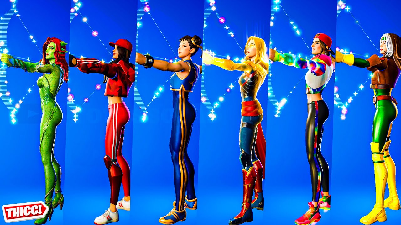 *New* Fortnite Cupid's Arrow Emote Showcase With All Thicc Girl Skins 🍑 ...