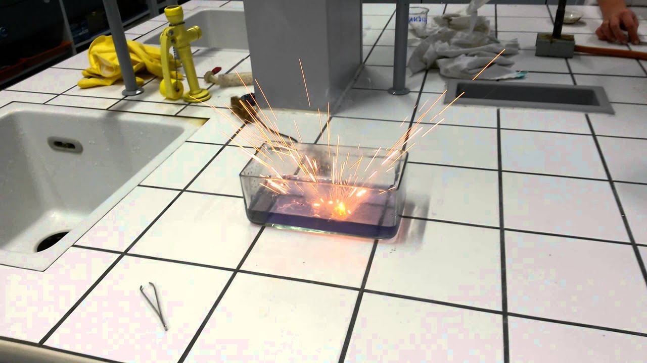 Epic explosion of Natrium and Kalium in water - YouTube