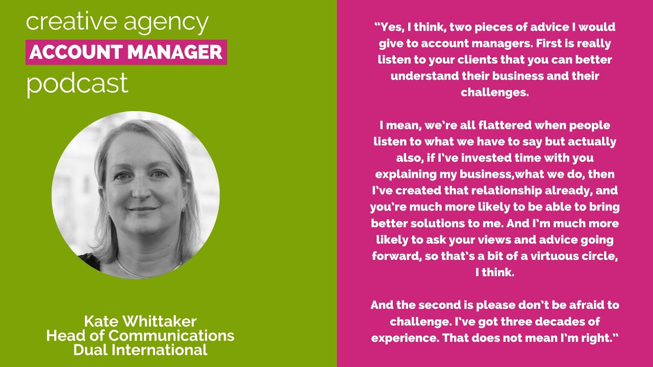 What clients want from their agencies - quote from Kate Whittaker - YouTube