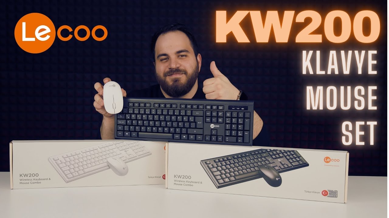 Lecoo KW200 Kablosuz Klavye & Mouse Seti Tanıtım - YouTube