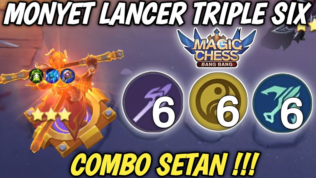 COMBO TRIPLE SIX !!! HYPER MONYET LANCER INI SIH PARAHMEEEN Magic Chess ...