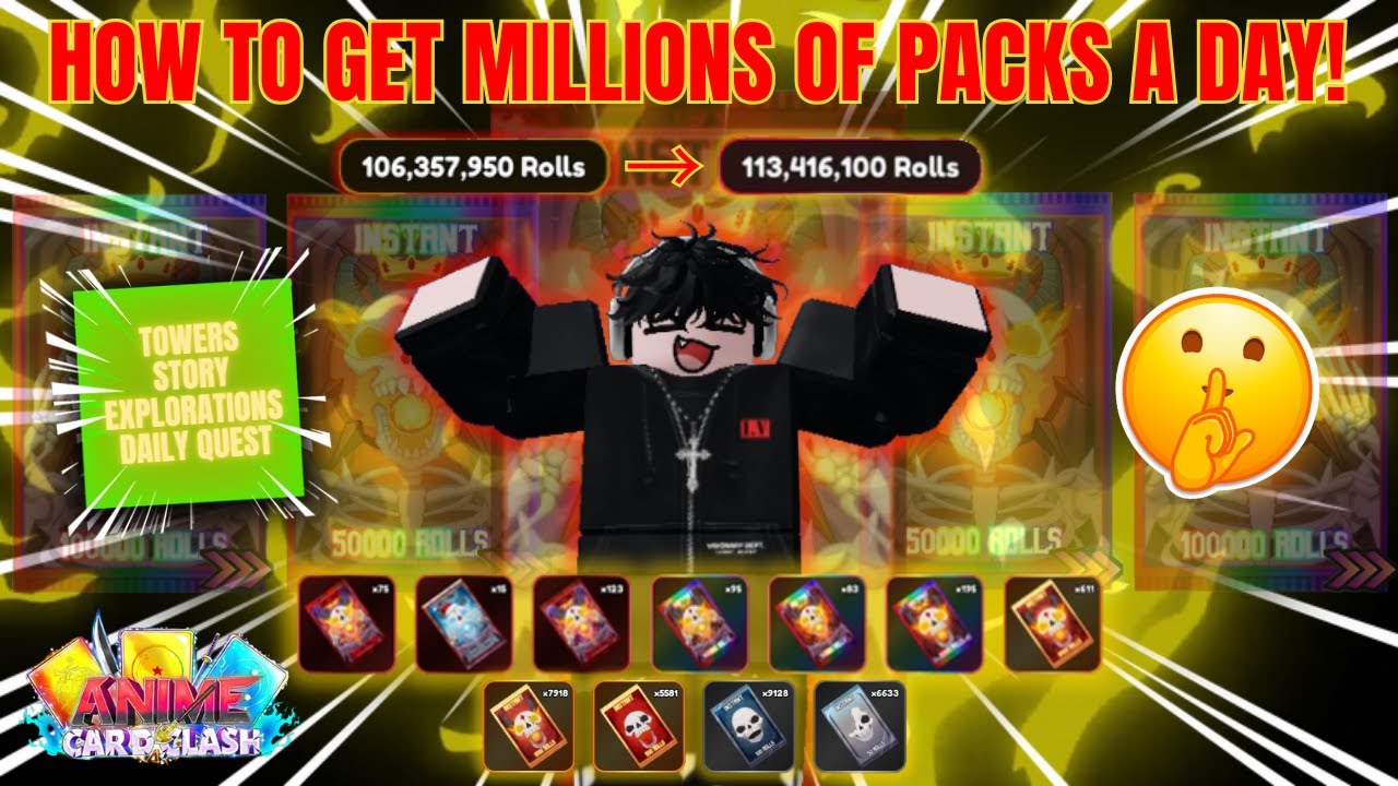 ⭐ULTIMATE METHOD!! FARM OVER 2m Instant Roll/Day In Anime Card Clash ...