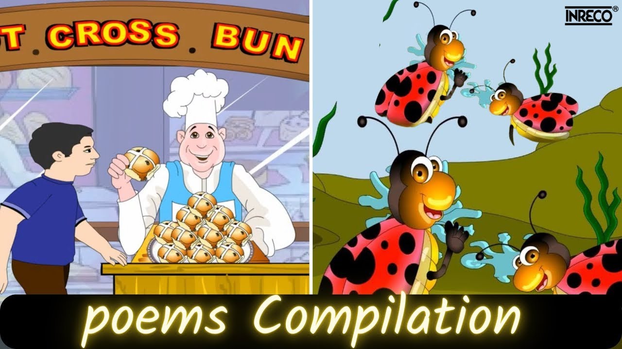 Hot Cross Buns & LADYBUG Nursery Rhymes For Kids |English Poems ...