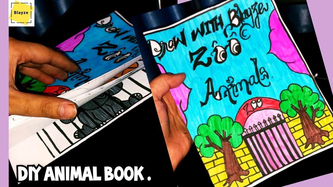 Diy Animal book/zoo Animal book/how to draw easy book/4 papers book ...