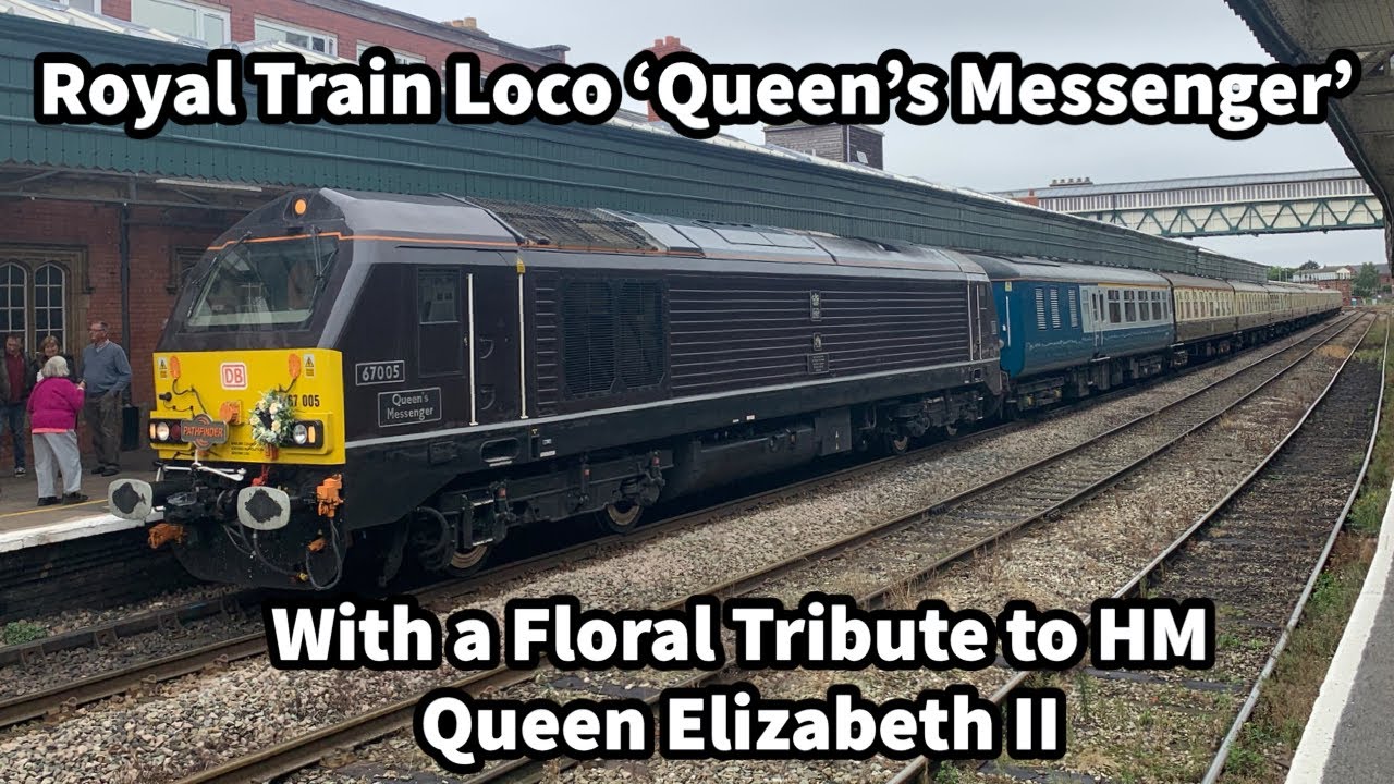 Royal Train Loco "Queen's Messenger' Carrying a Floral Tribute to HM ...