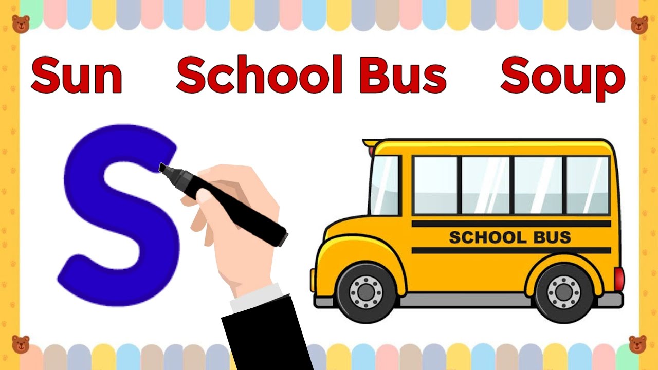 LETTER S | Writing letter S | S words for kids | Capital LETTER S ...