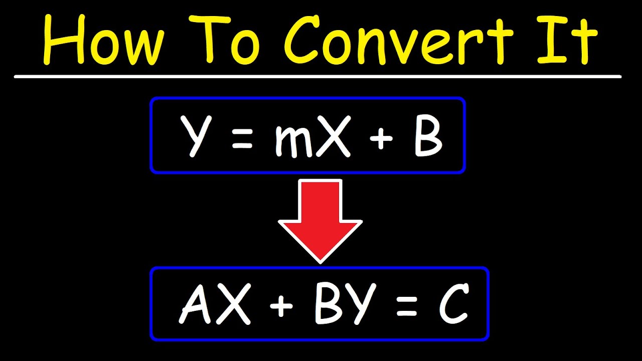 How To Convert From Slope Intercept Form To Standard Form Algebra