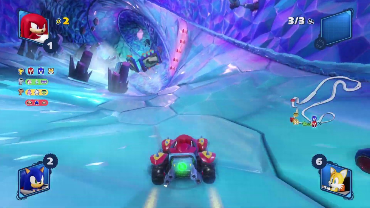 Team Sonic Racing: FROZEN JUNKYARD (mirrored) Knuckles gameplay. Stage ...