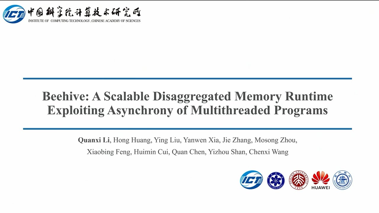 NSDI '25 - Beehive: A Scalable Disaggregated Memory Runtime Exploiting Asynchrony of ...