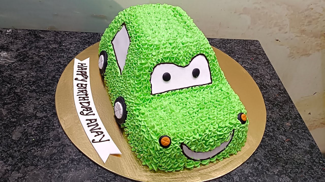 green car cake design green car cake design car theme cake #car #recipe ...