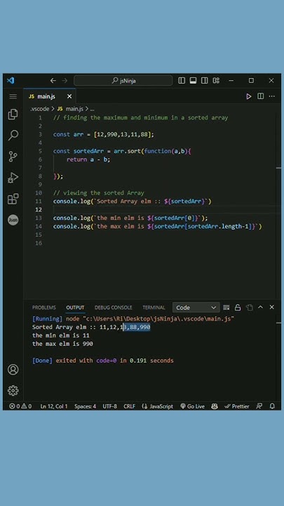 How to Find the Min/Max Elements in an Array in JavaScript || javascript ||#ytshorts #shortsfeed ...