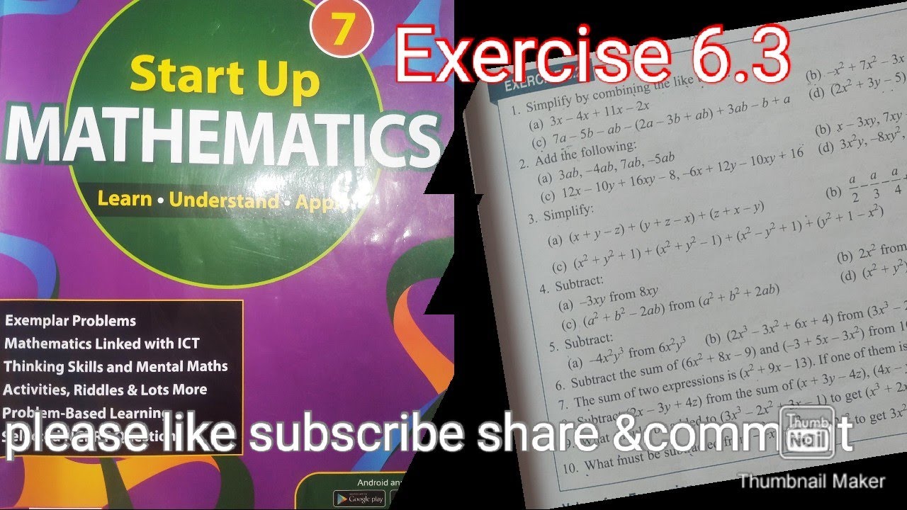 Startup Mathematics Class 7 Solutions YouTube Startup Mathematics Class 7 Solutions YouTube