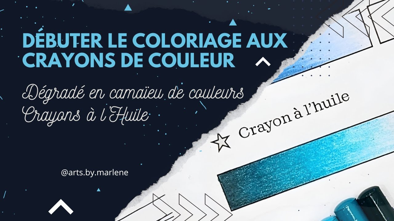 Réaliser un dégradé en camaïeu de couleurs avec des crayons à l'huile ...