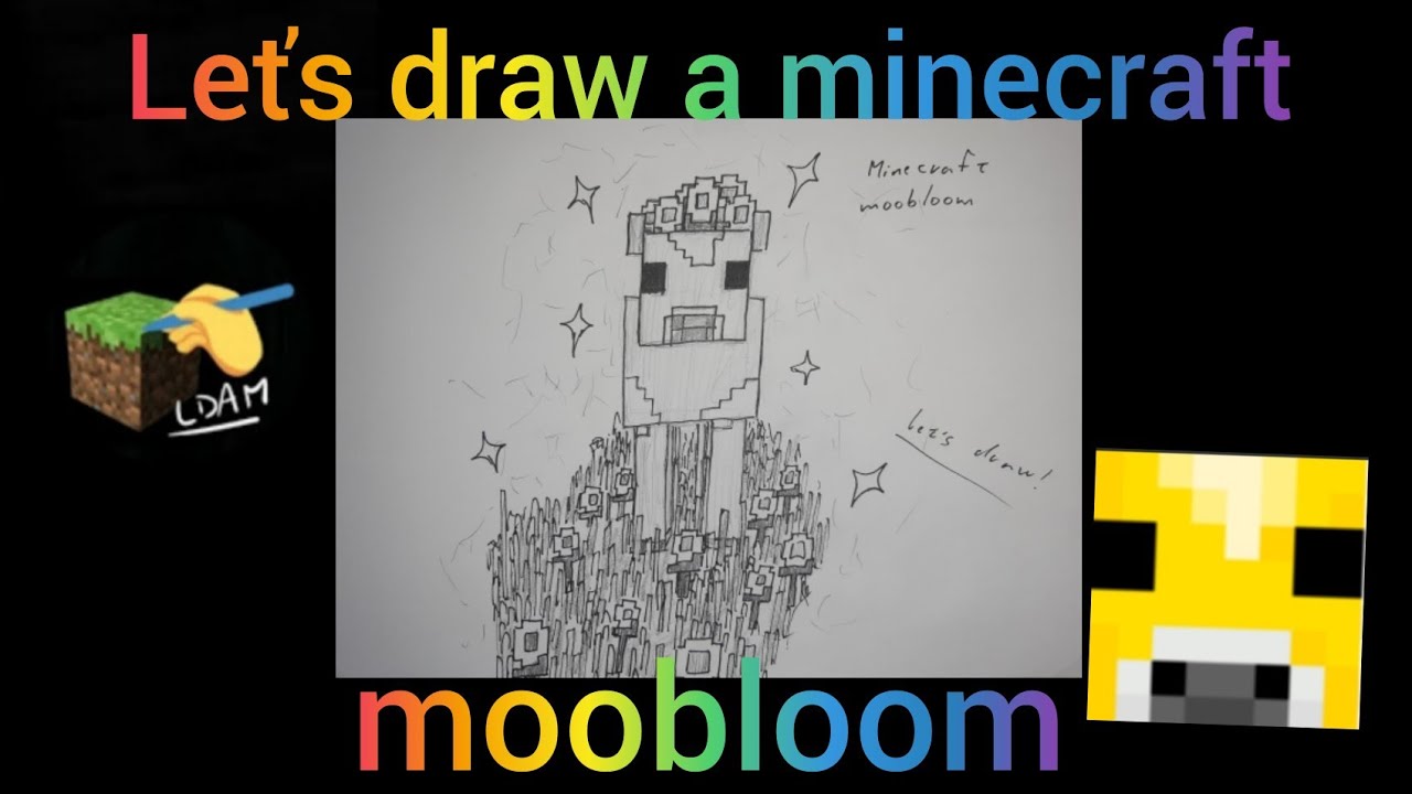 How to draw minecraft moobloom - YouTube