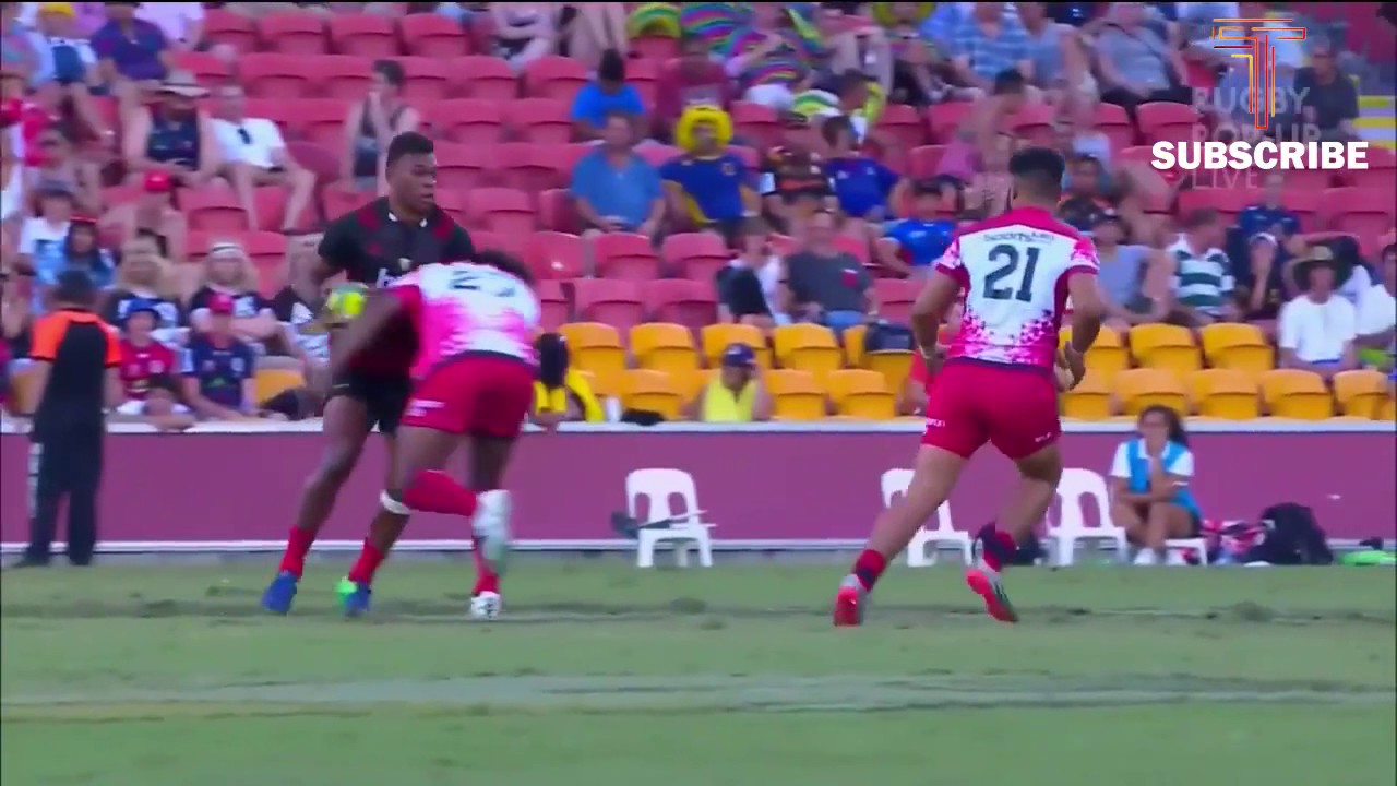 Radike Samo Hammers Seta Tamanivalu Brisbane 10s - YouTube