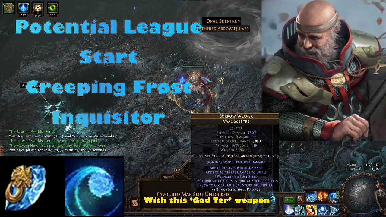 POE 3.21 SSF Creeping Frost Inquisitor From 0 to Exarch & Eater| League ...