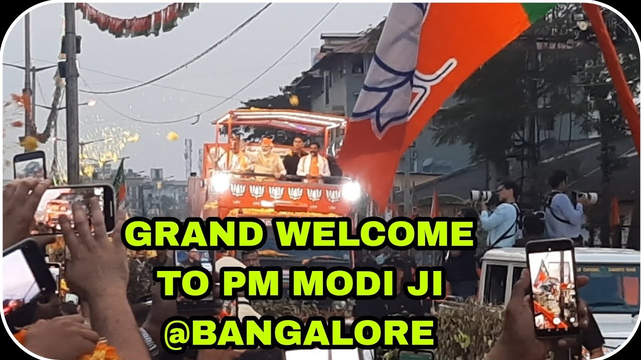 Grand welcome to PM MODI JI 🙏🙏 @Bangalore || #bangalore - YouTube