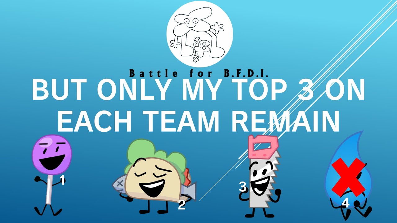 BFB But Only My Top 3 Favorites On Each Team Exist (Battle for BFDI ...