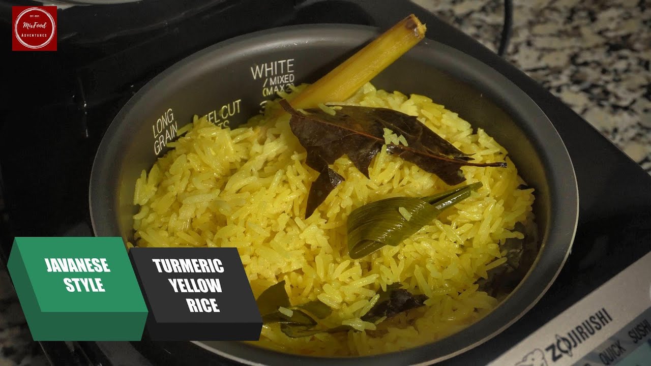 JAVANESE STYLE TURMERIC YELLOW RICE. JAVAANSE GELE RIJST. NASI KUNING ...