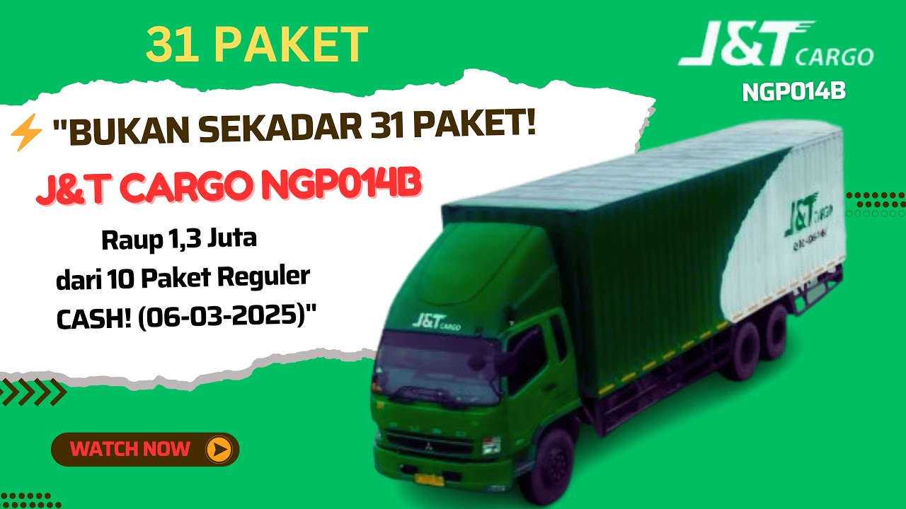 "Bukan Sekadar 31 Paket! J&T Cargo NGP014B Raup 1,3 Juta dari 10 Paket Reguler CASH! (06-03-2025 ...