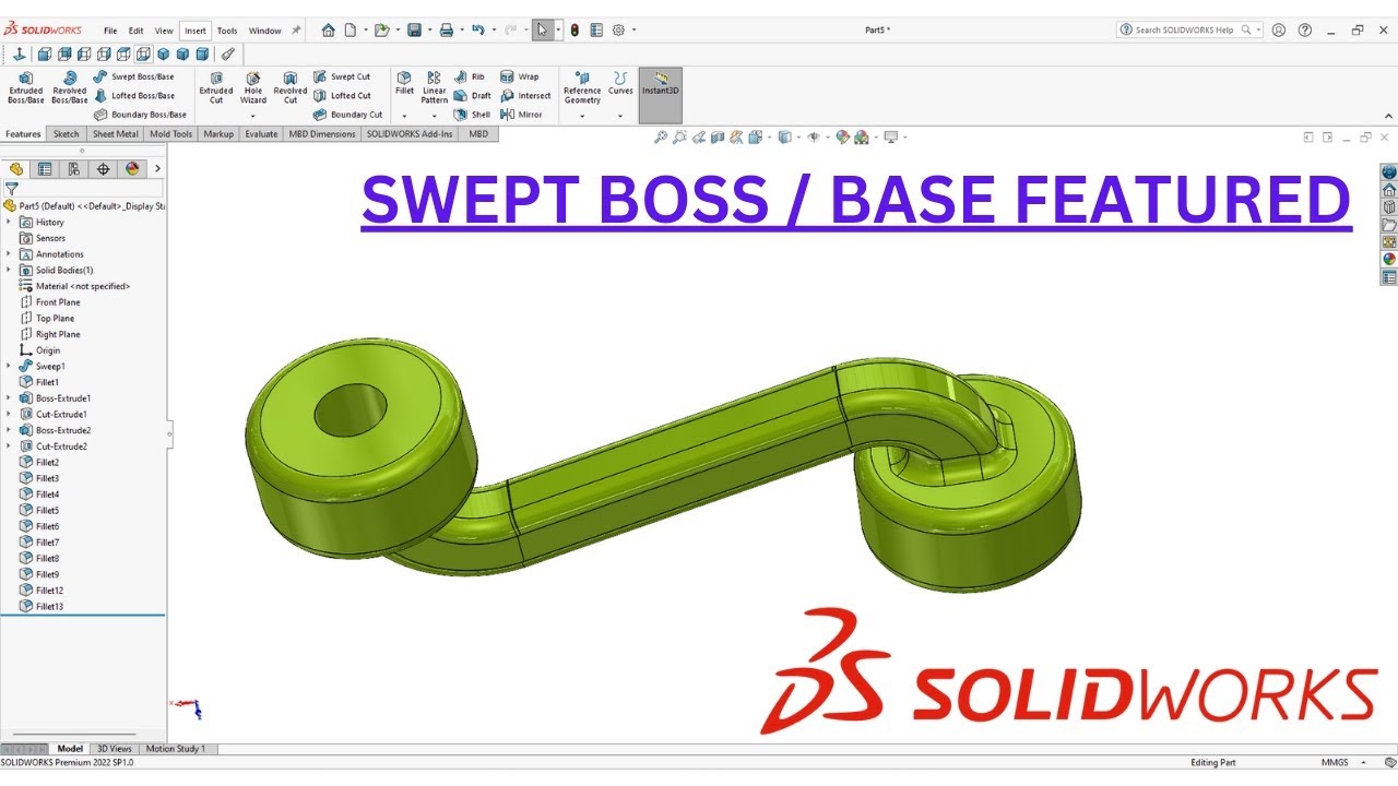 #SOLIDWORKS | SWEPT BOSS / BASE FEATURED |ENGINEERING 👨‍🔧 - YouTube