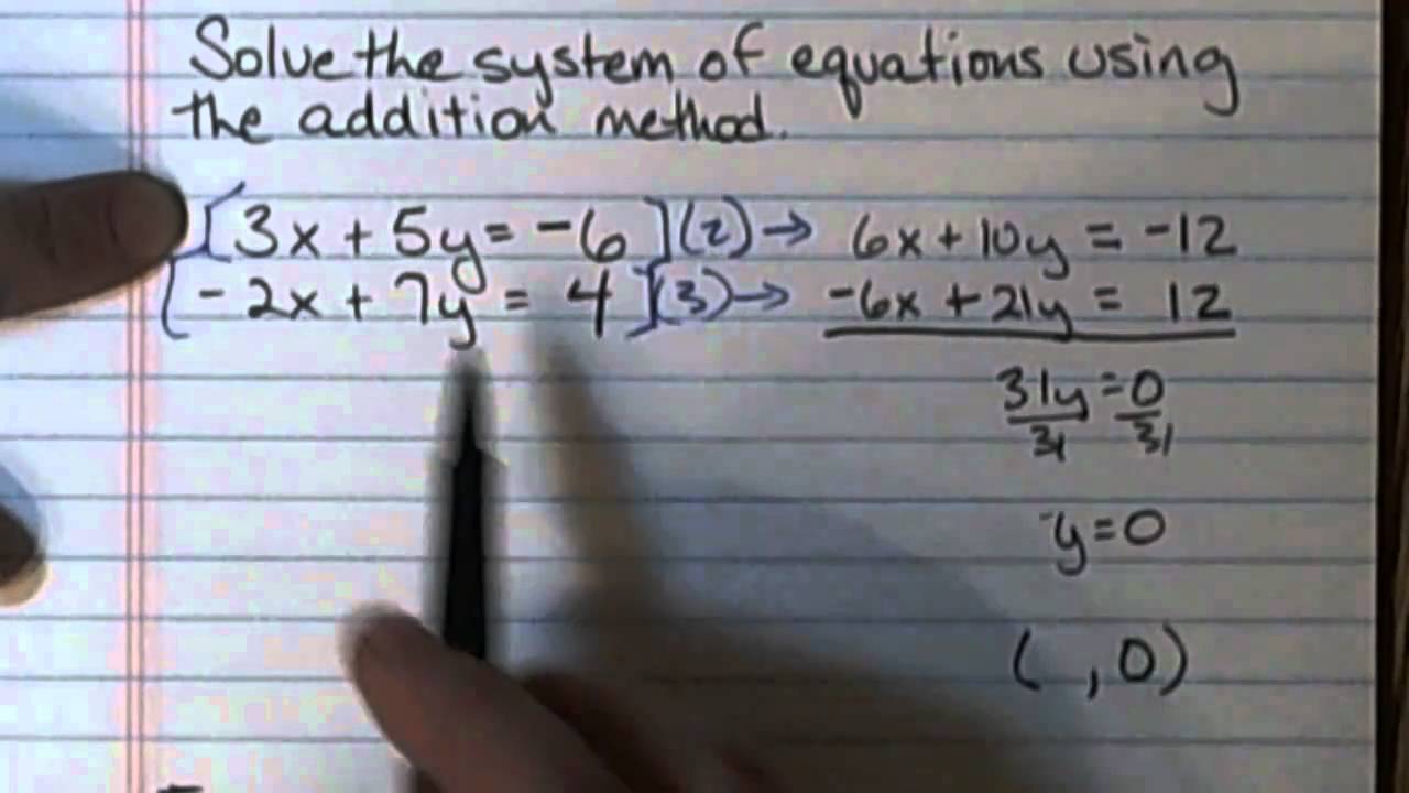 M97 Elimination Method Example with Changing Both Equations - YouTube