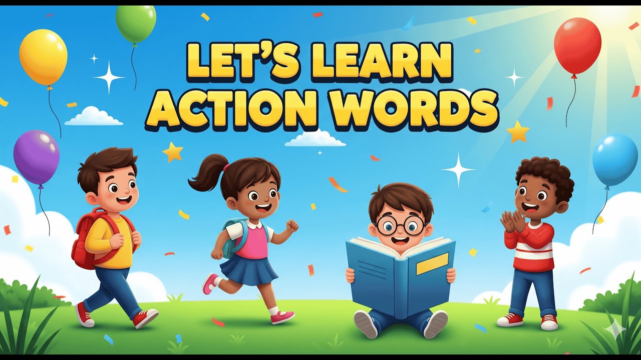 Learn Action Words for Kids | Walking, Running, Jumping, Eating & More ...