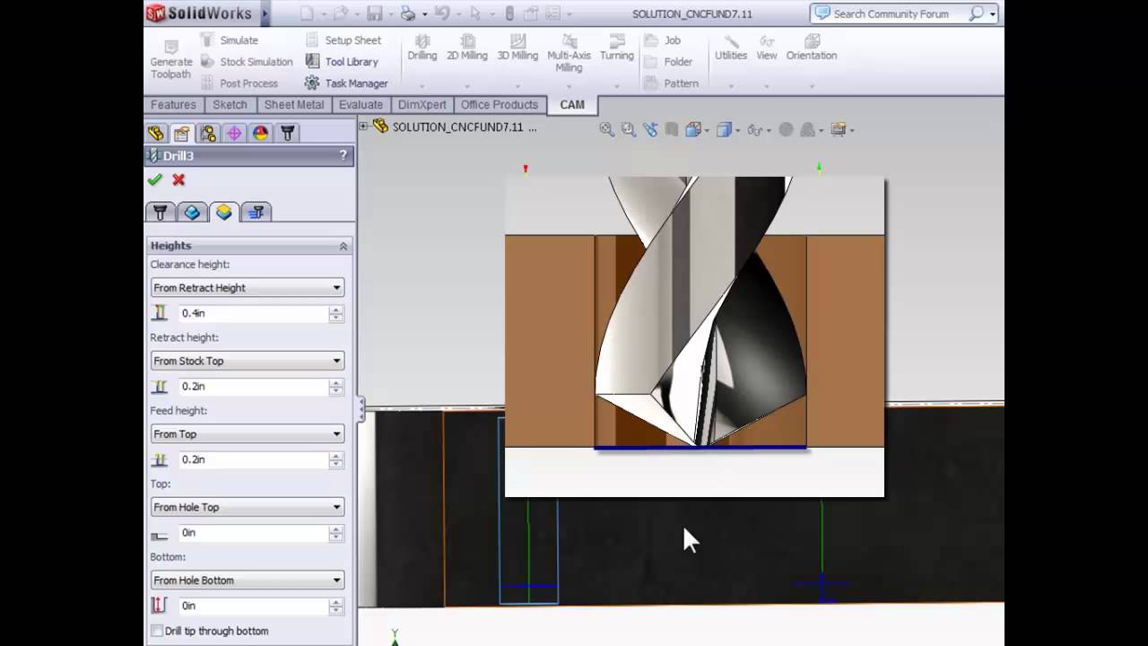 Drilling holes with HSMXpress and HSMWorks - YouTube