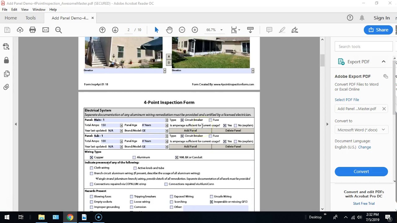 Fillable 4 Point Inspection Form-Adding Electrical Panels - YouTube